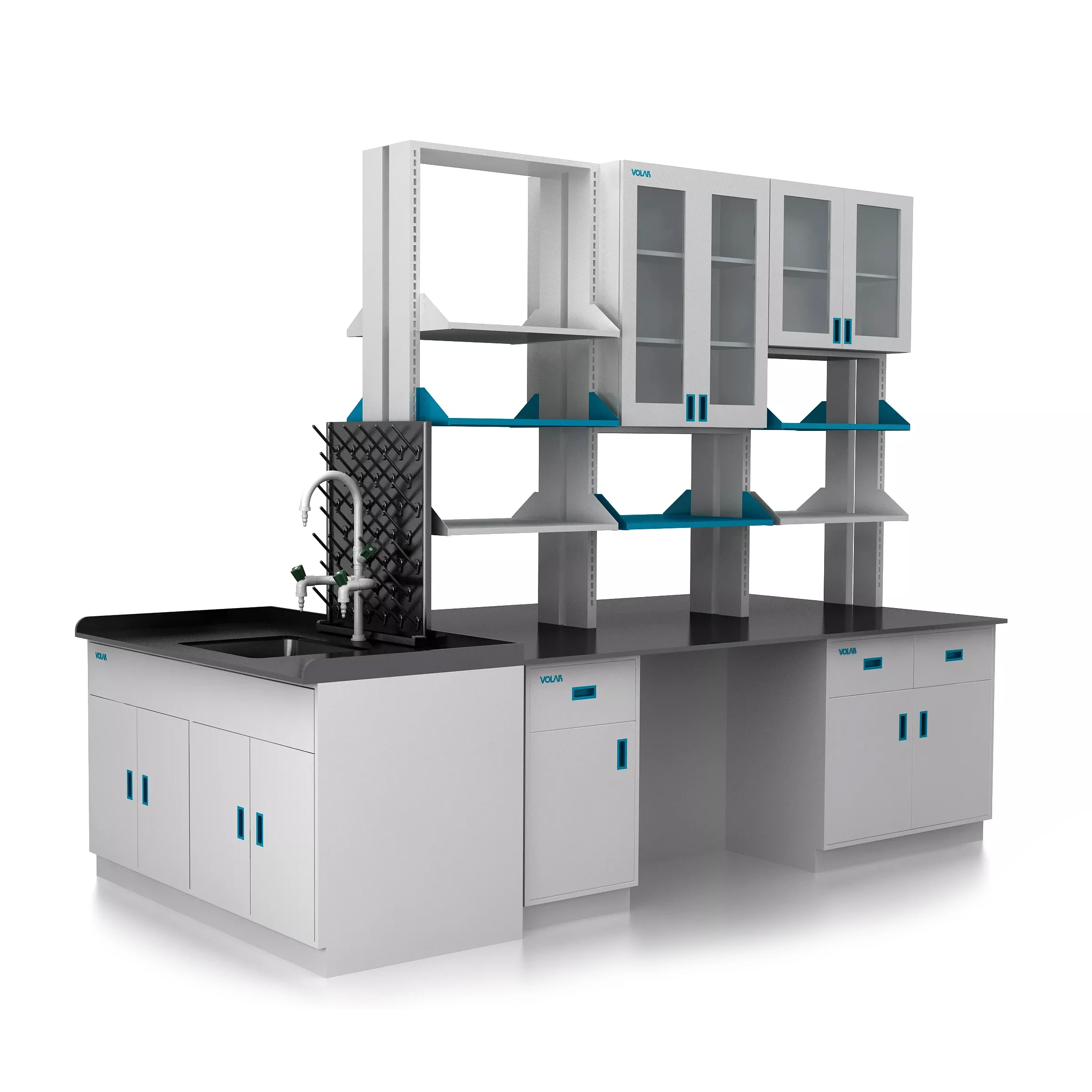 Stainless Steel Laboratory Table with Sink H-Frame Electrical Lab Wall ...