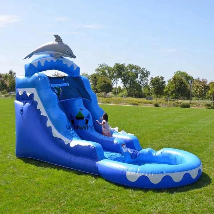 Cheap Commercial Adult Water Slide Dolphin Water Jumper Inflatable ...