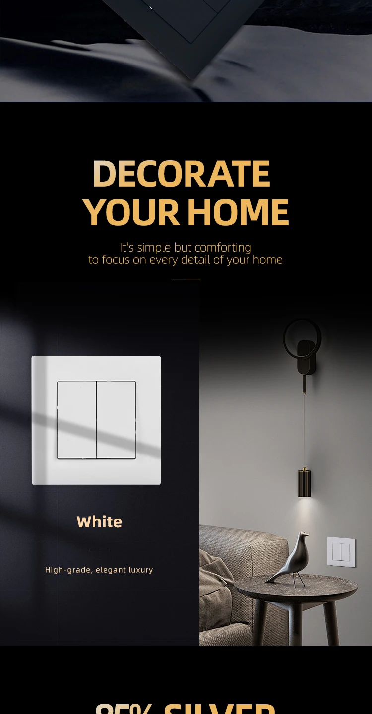 European Standard Light Switch Wall Plate 2 Gang 1 Way 2 Way Electric ...