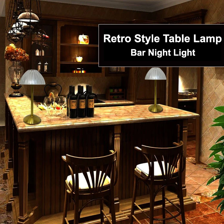 Creative Retro Led Bar Table Lamp Charging Restaurant Outdoor Table ...
