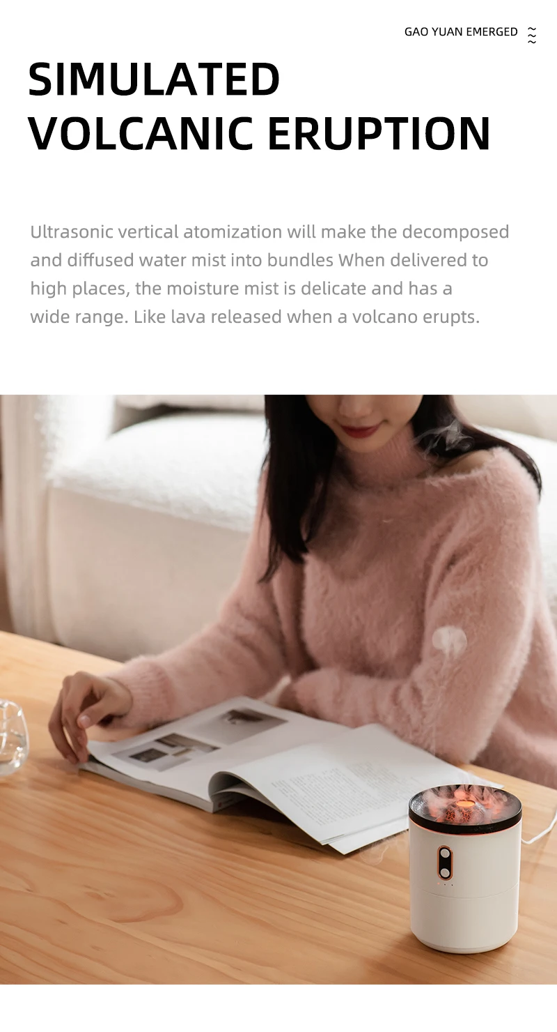 IMYCOO Portable Fire Jellyfish Volcano Humidifier - 450ml