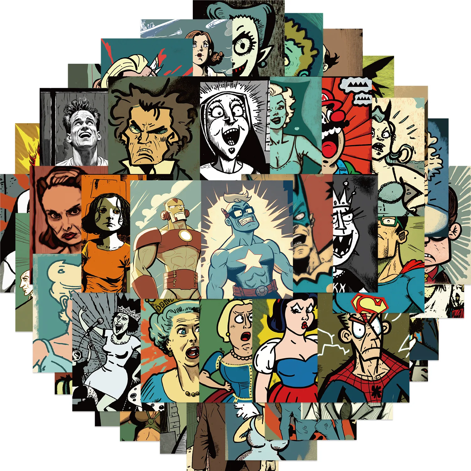 2024 Classic Cartoon Characters Spoof Illustration Stickers