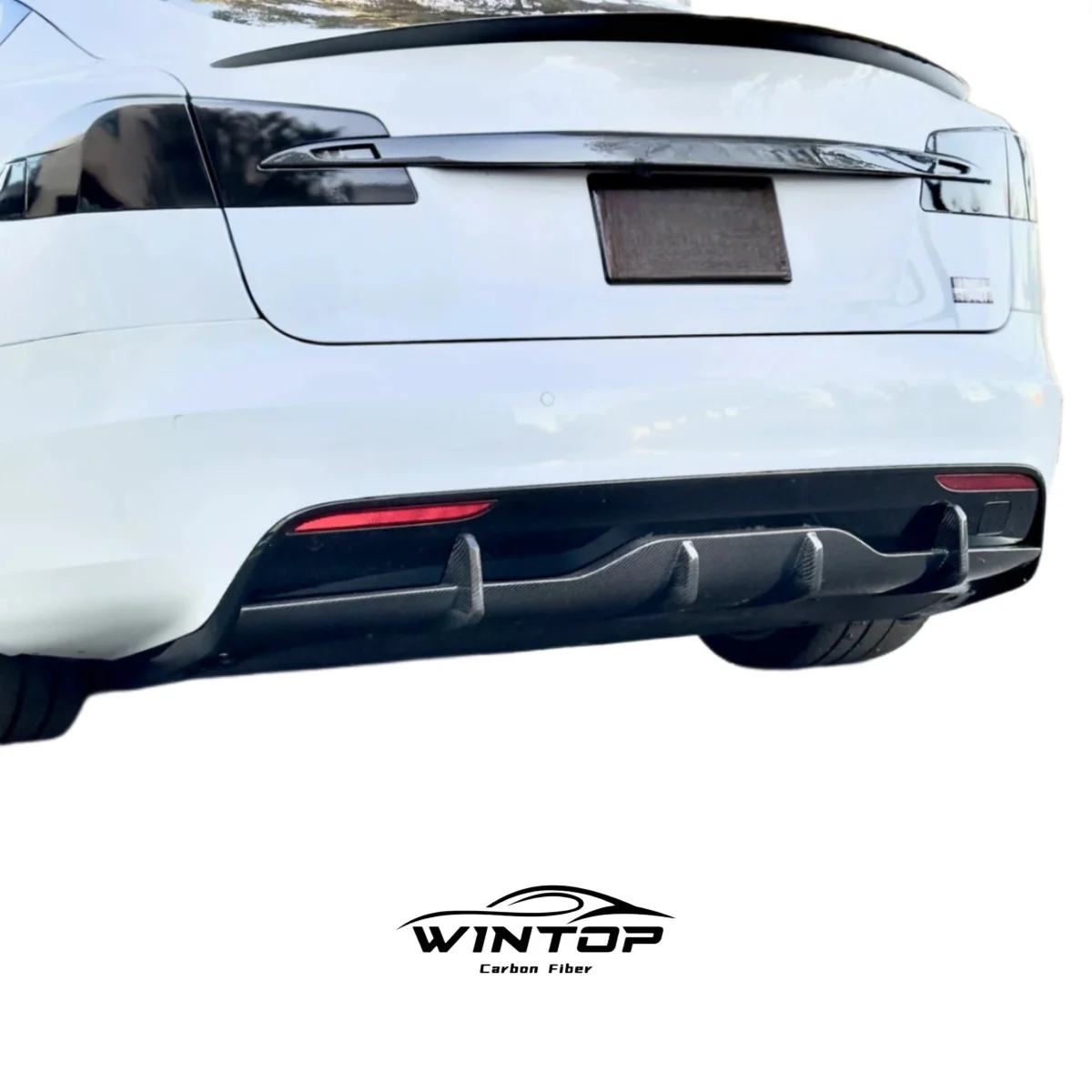 Rear Bumper Cover Lower Lip Spoiler Valance Protector Carbon Fiber Rear ...