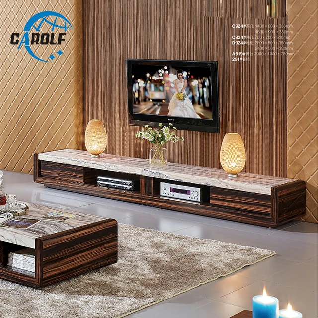 Modern Nature Marble Travertine Top Wooden Tv Unit - Buy Travertine Top ...