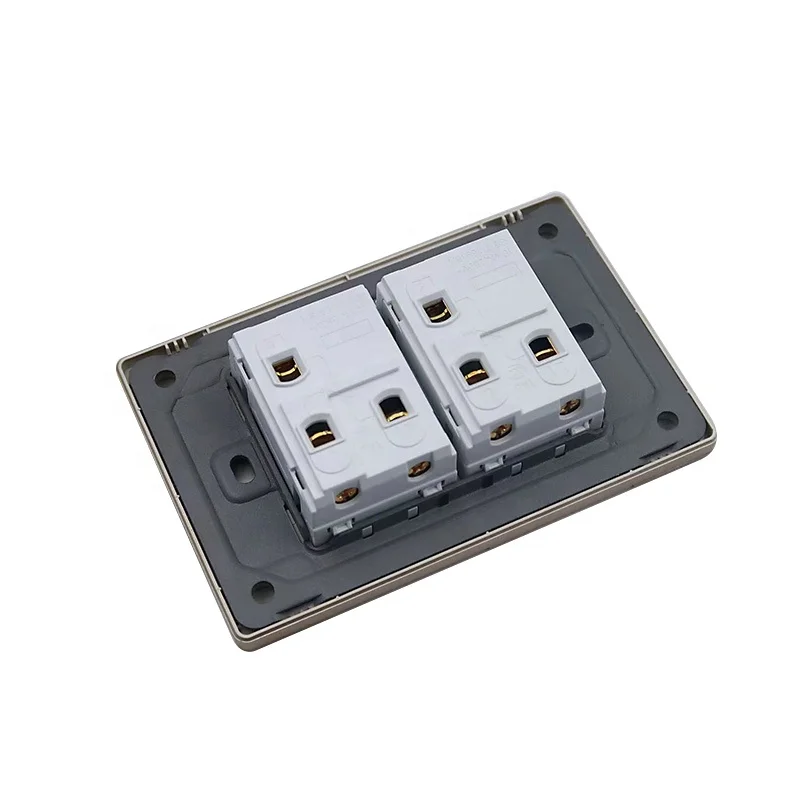 Gold Color Big Wall Panel Switch 2gang Electrical Lighting Large Switch ...