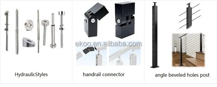 EKOO Facia Side Mount Cable Railing Middle Post - Durable & Stylish