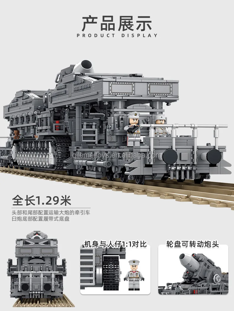 Panlos 628008 Ww2 German Karl Heavy Railway Gun Weapons Building Blocks ...