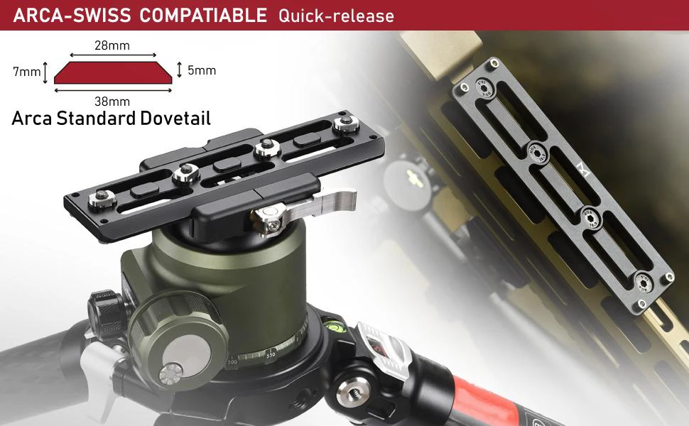 Arca Rail 4 Slot Interface Pica Plate for Outdoor Hunting