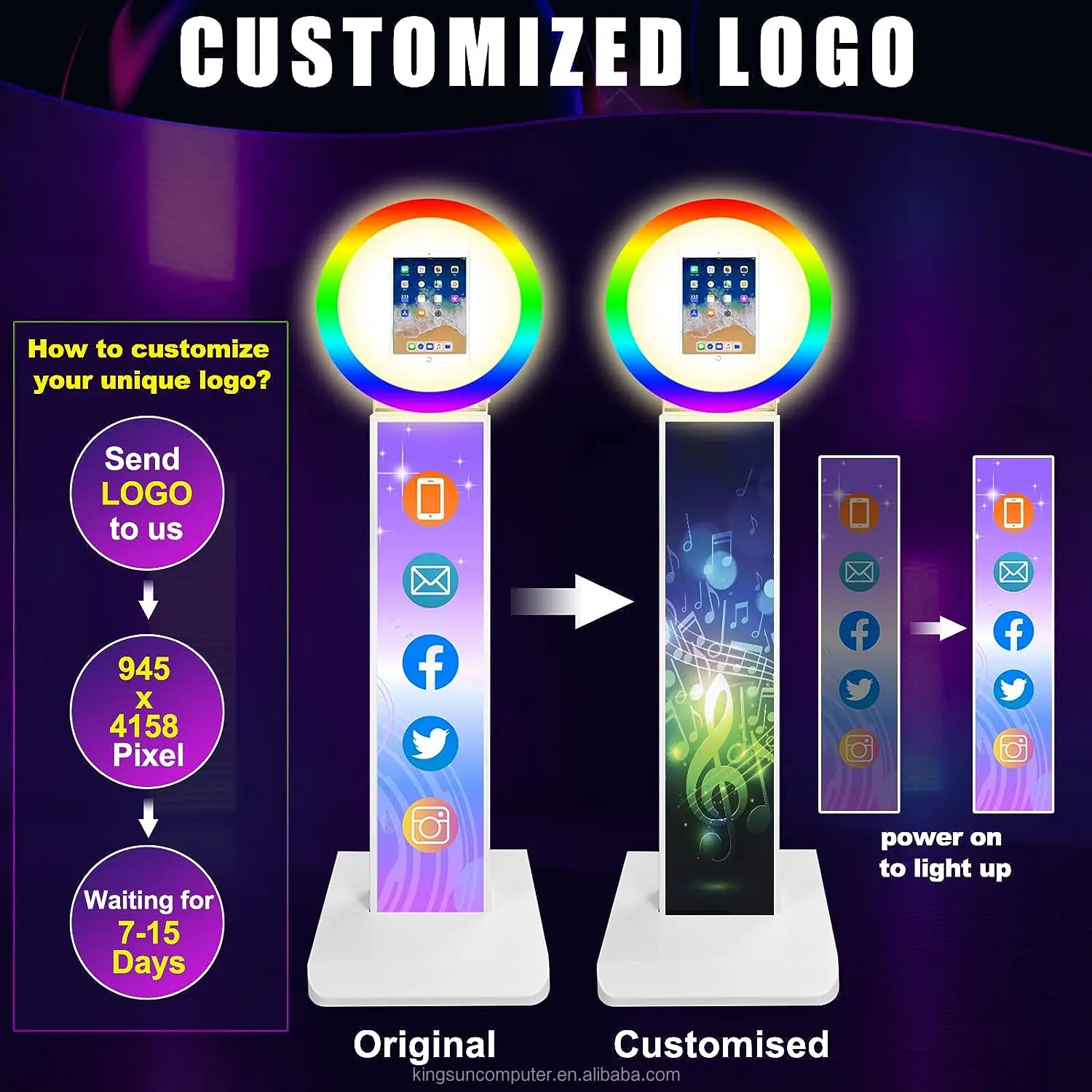 Ring Light Rotating Photo Booth Install Ipad Photo Booth Support Landscape Selfie Photo Booth ...