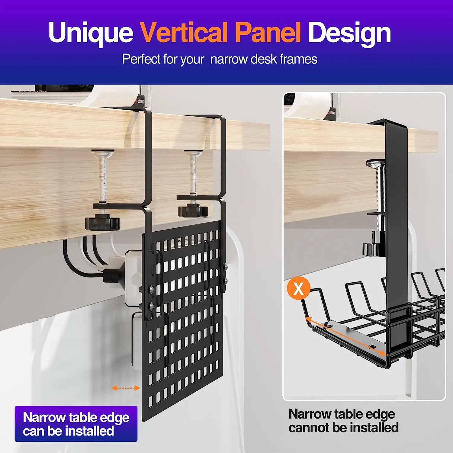 Under Desk Cable Management Save Space Desk Wire Rack For Office Desk ...