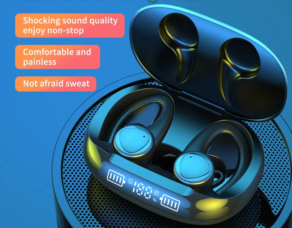 T09 True Wireless Headphones Headset Earbuds Lcd Digital Electric ...