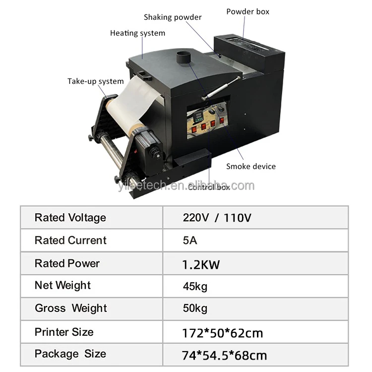 A3 DTF Shaker 33cm Heater Bake Dryer Semi-Automatic Machine
