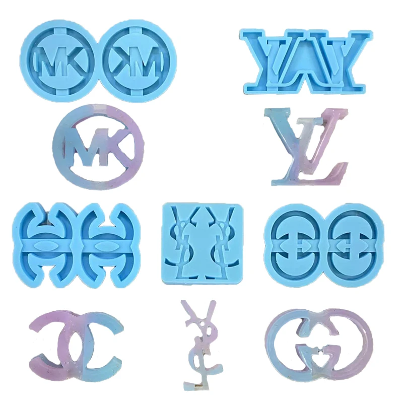 Brand logo resin keychain mold designer logo straw topper mold Straw ...