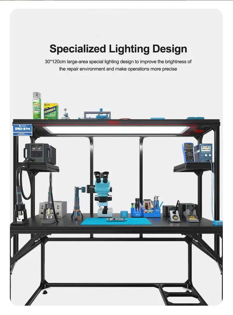 Black Aluminum Alloy Workbench - Perfect for Repair & Gaming