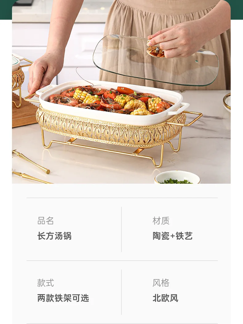 Luxury Ceramic Hot Pot Food Warmer Set - Perfect for Events