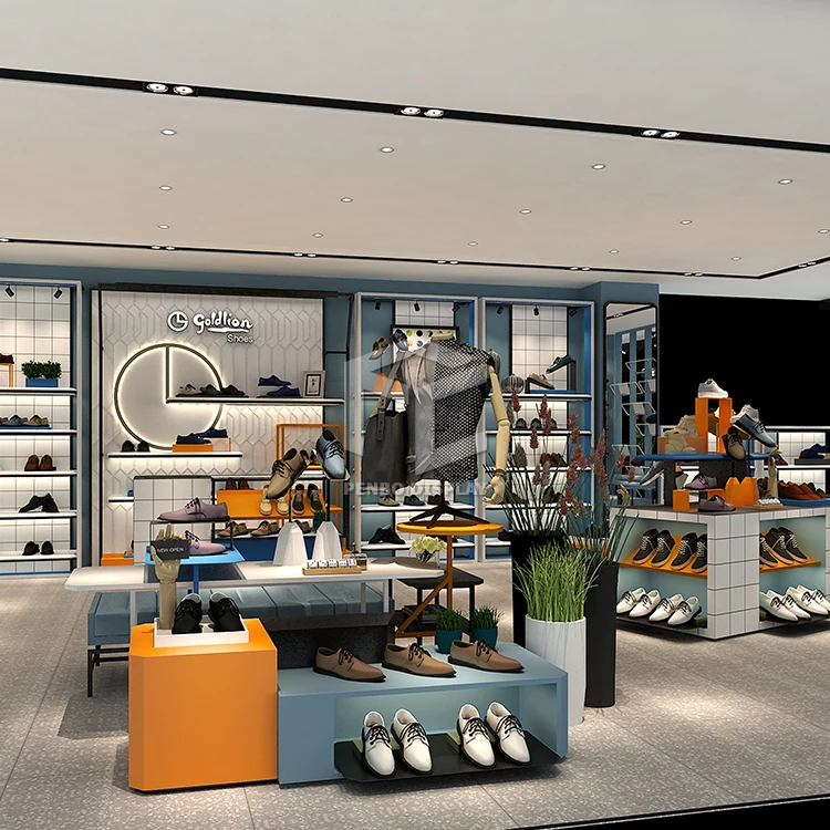 Modern Shoes Shop Design - Wood Shoe Display Rack