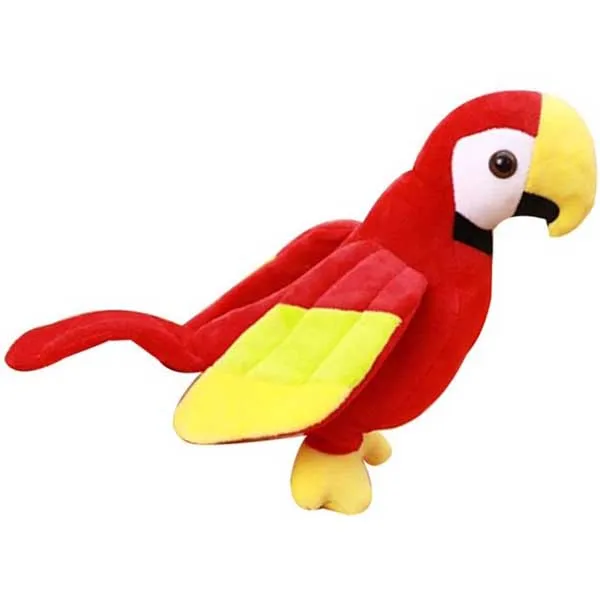 3051 Lifelike 8 Inch Green / Red Soft Plush Stuffed Animal Macaw Parrot ...