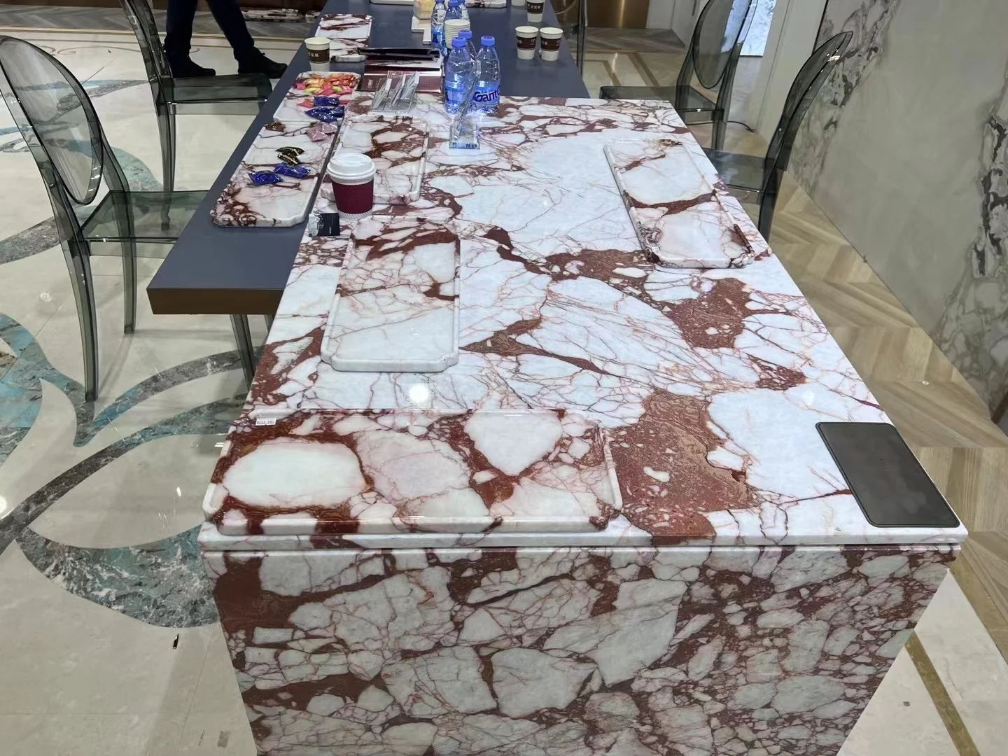Natural White Stone Calacatta Viola Marble Slabs Burberry Bulgari Red ...