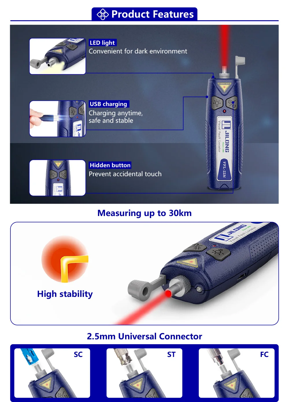 Mini Red Vfl Fiber Optic Cable Laser Light Source Printer Test Pen 10km ...