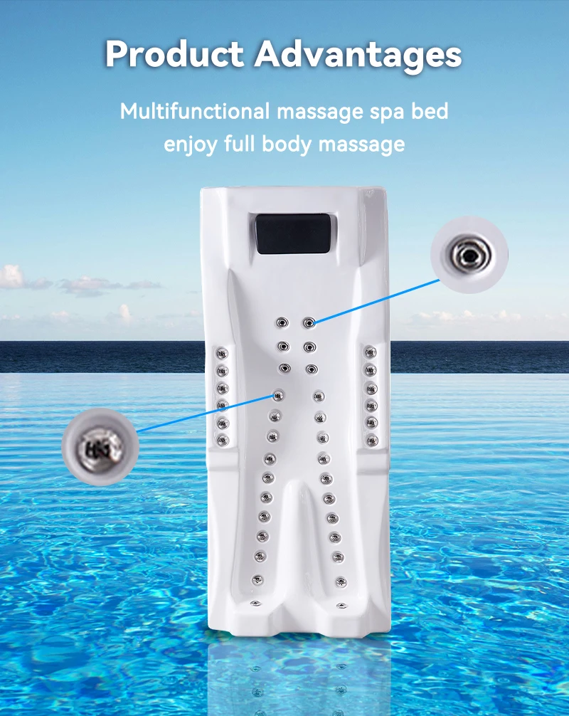 Pikes Vtspa-14 White/Blue Acrylic Spa Massage Chair & Bed for Swimming ...