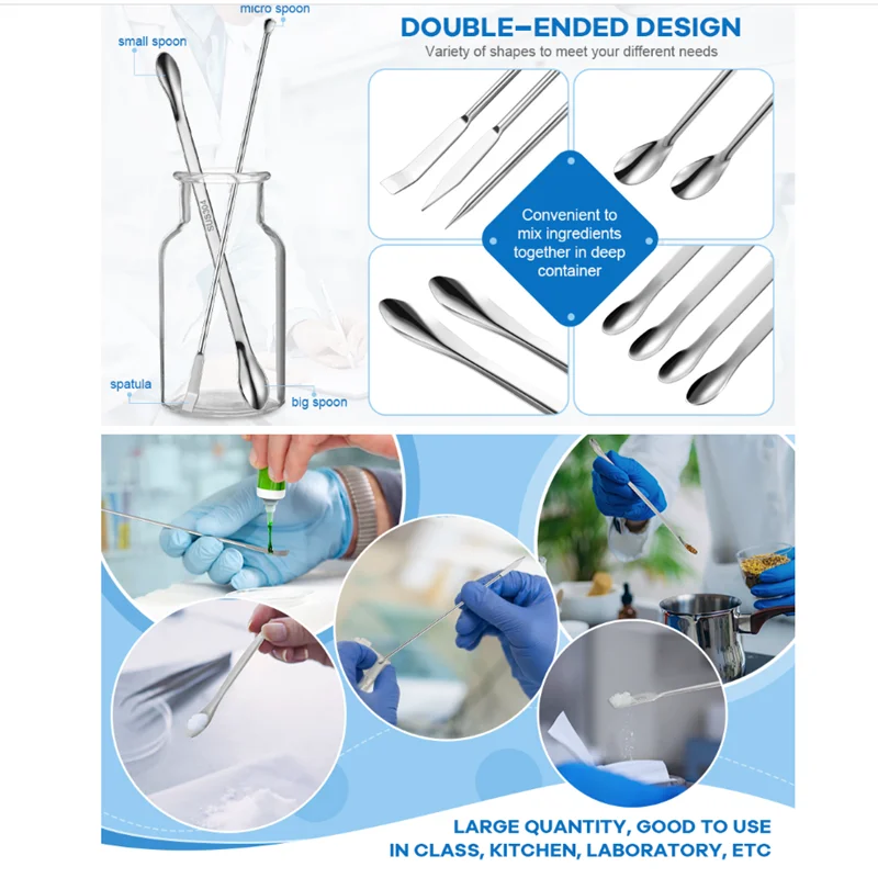 Stainless Steel Lab Spatula - Micro Scoop for Sampling