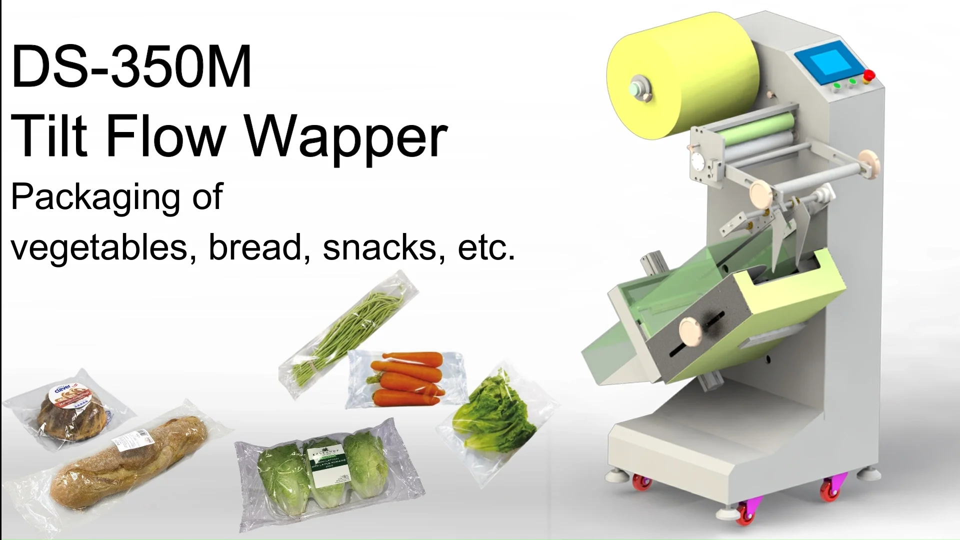 New Design Automatic Mini Flow Wrapping Machine For Vegetable Packing ...
