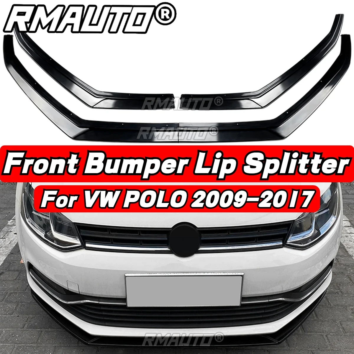 Polo Mk8 Lip Car Front Bumper Splitter Lip Diffuser Rear Lip Spoiler ...