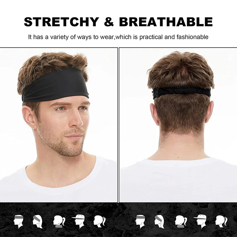 Hair Band Elastic Custom Logo Exercise Hairband Unisex Head Band Gym ...
