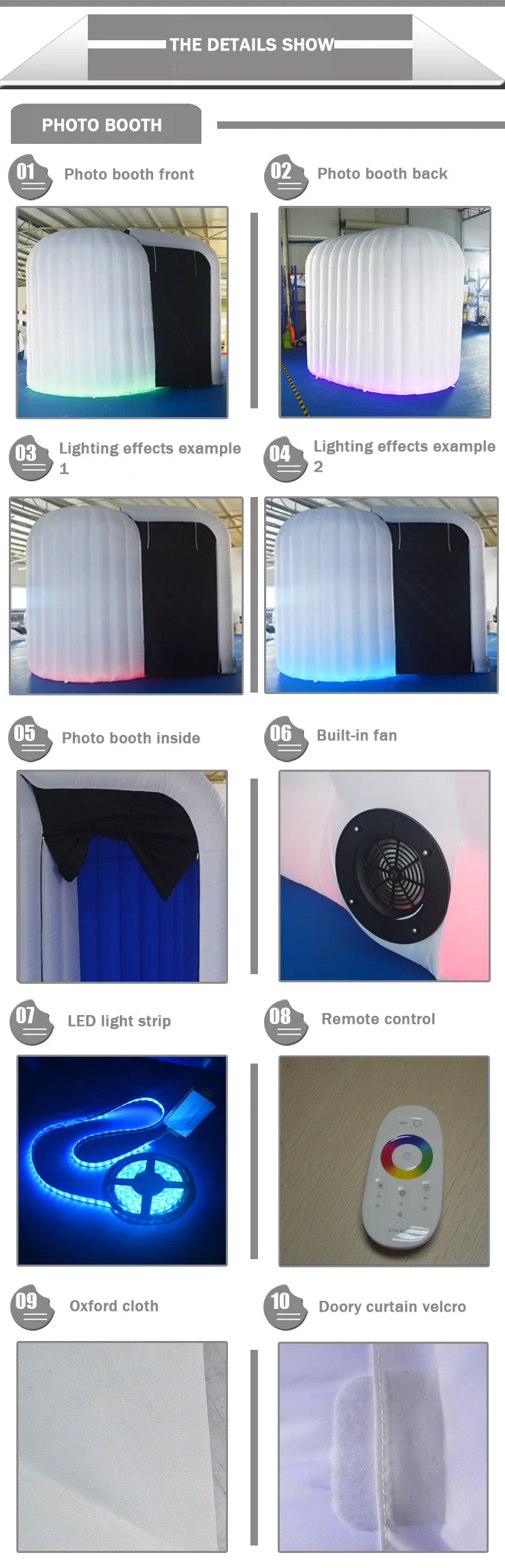 Logo Customized Inflatable Led Wedding Photo Booth Portable Photo Booth ...