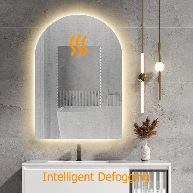 STANHOM Arched Automatic Defogger Vanity LED Backlit Bath Mirrors ...