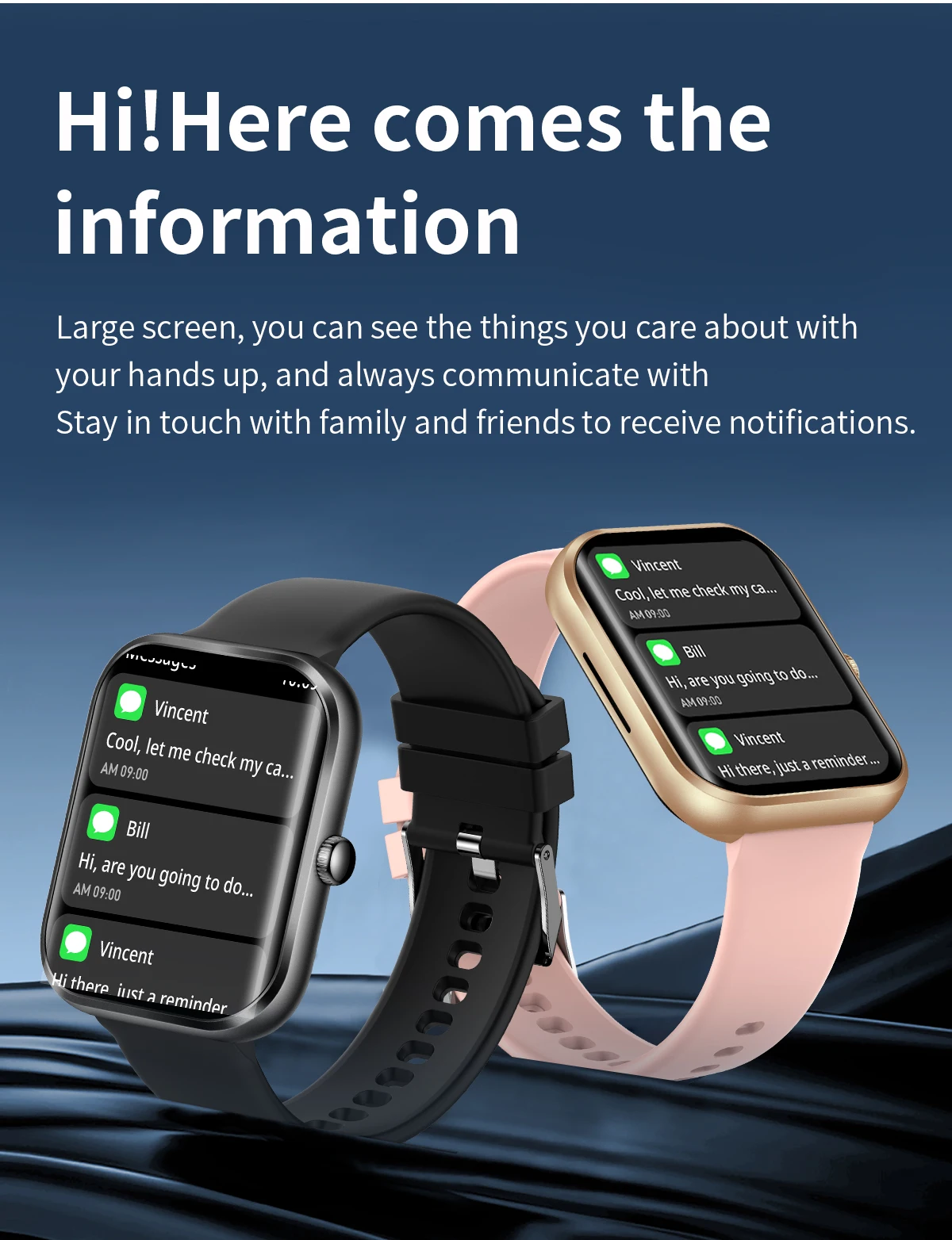 AK58 Smart Watch is designed for both women and men, featuring heart ...