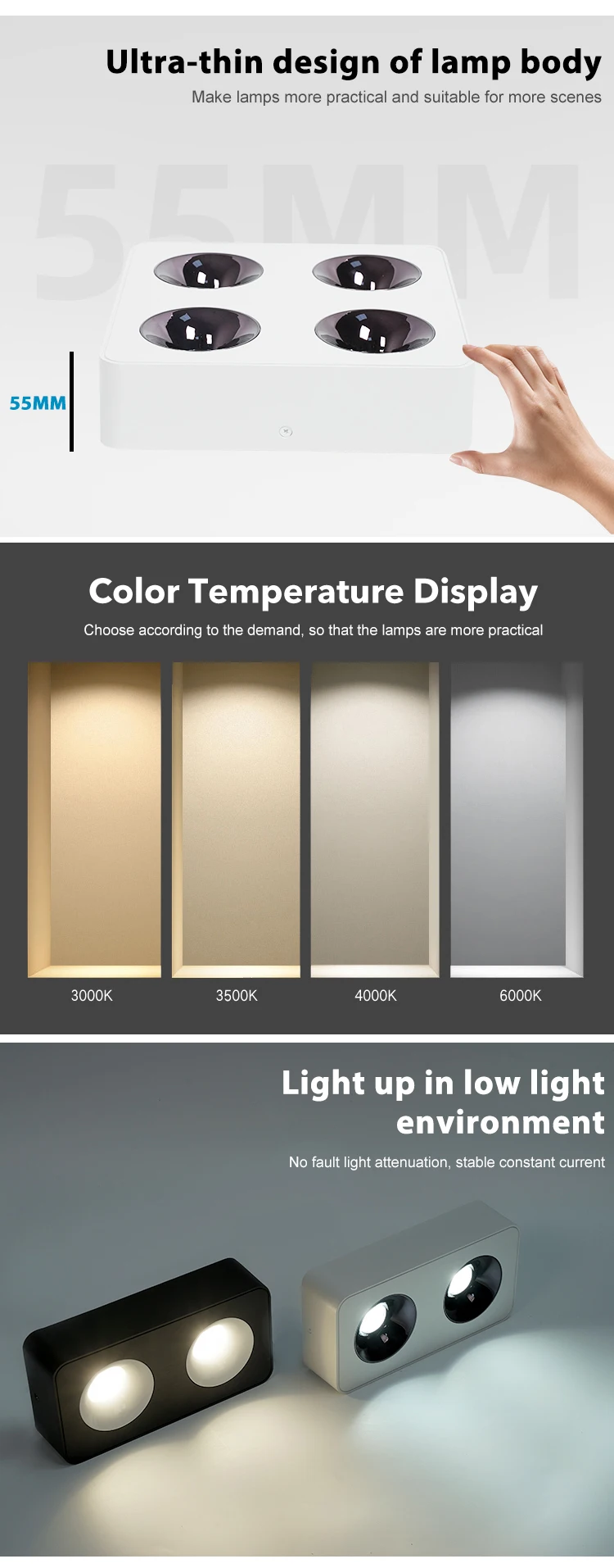 New Design Spot Light Adjustable Degree Surface Mounted Anti-glare ...