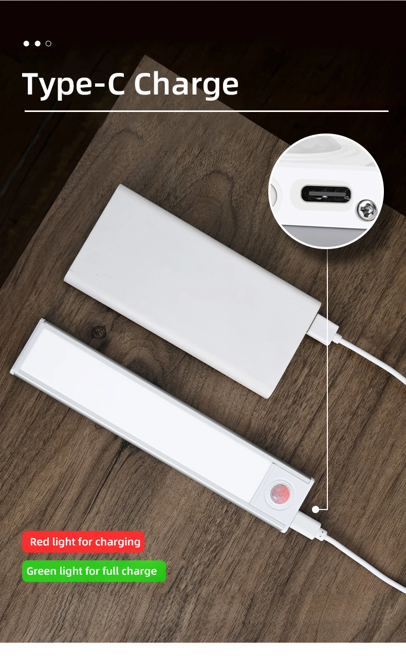 Dimmable USB Rechargeable LED Motion Sensor Light for Kitchen and Wardrobe