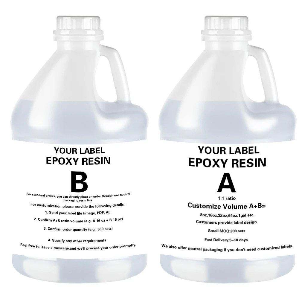 Custom Label Packing 1 Gal Epoxy Resin Kit Crystal Clear Resin And ...