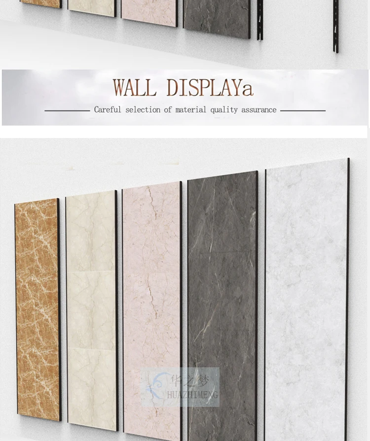 Wall Mount Porcelain Tile Racks Display Metal Punching Plate Quartz ...
