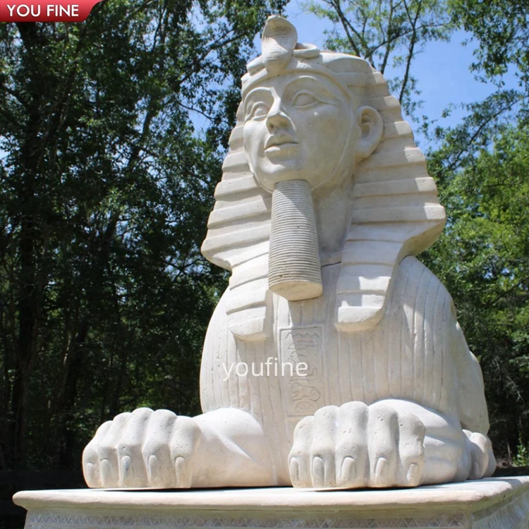 Outdoor Garden Life Size Egypt Marble Sphinx Sculpture Statue