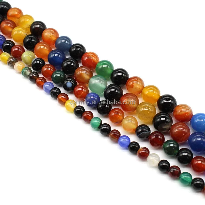 Colorful Agate Round Beads Wholesale Natural Flower Agate Beads ...