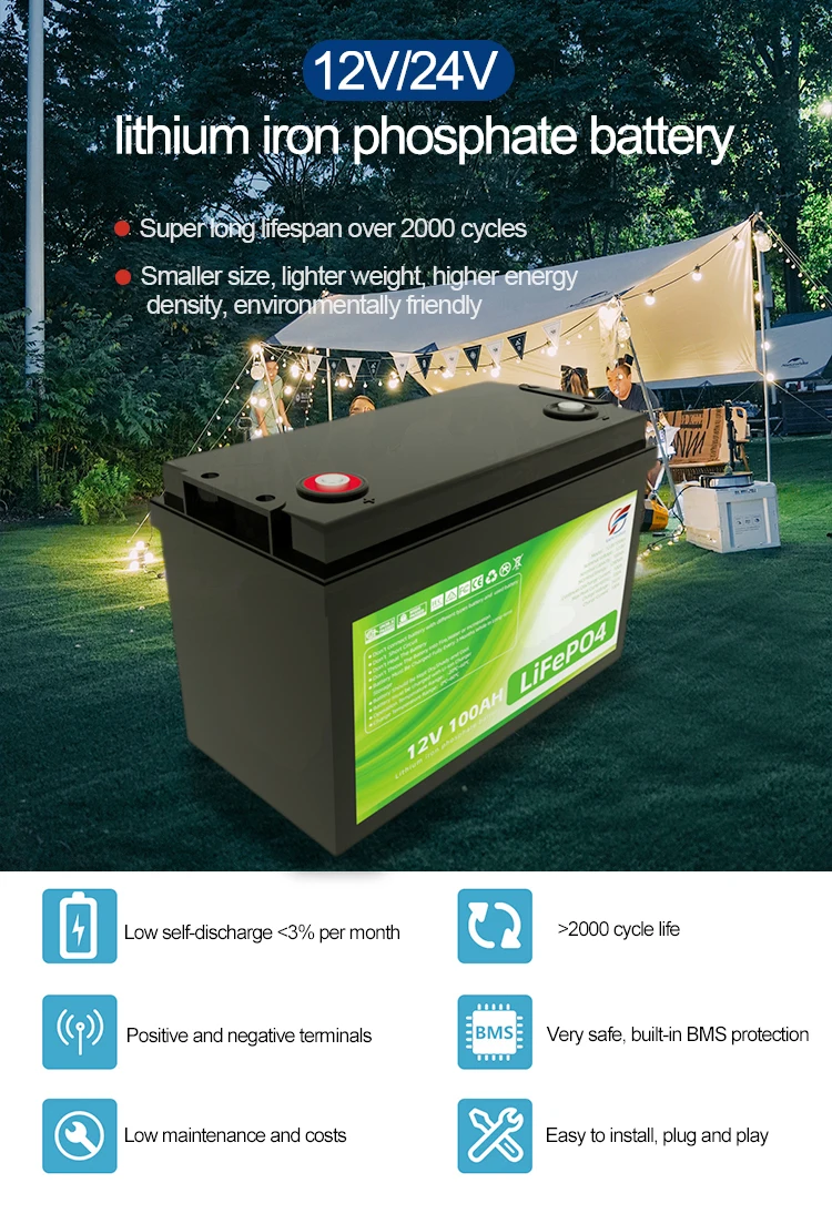 Smart Solar Battery Lithium Ion 12v 24v 200ah 300ah 400ah Rechargeable ...
