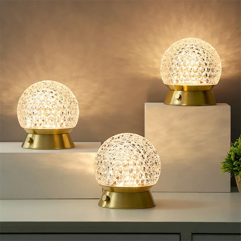 Luxury Crystal Restaurant Touch Control Table Candle Light Battery ...