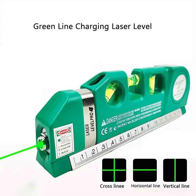 Green Lazer Level Rechargeable Scale Measurement Tape Measure Building ...