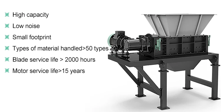 High Efficiency Double Shaft Shredding Machine Kitchen Waste Paper ...