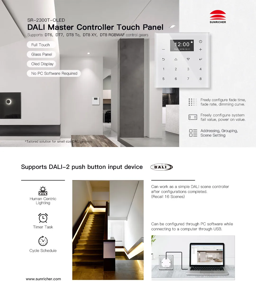 Dali Master Controller Touch Panel - Buy Supports 5 Dali Control Gear ...