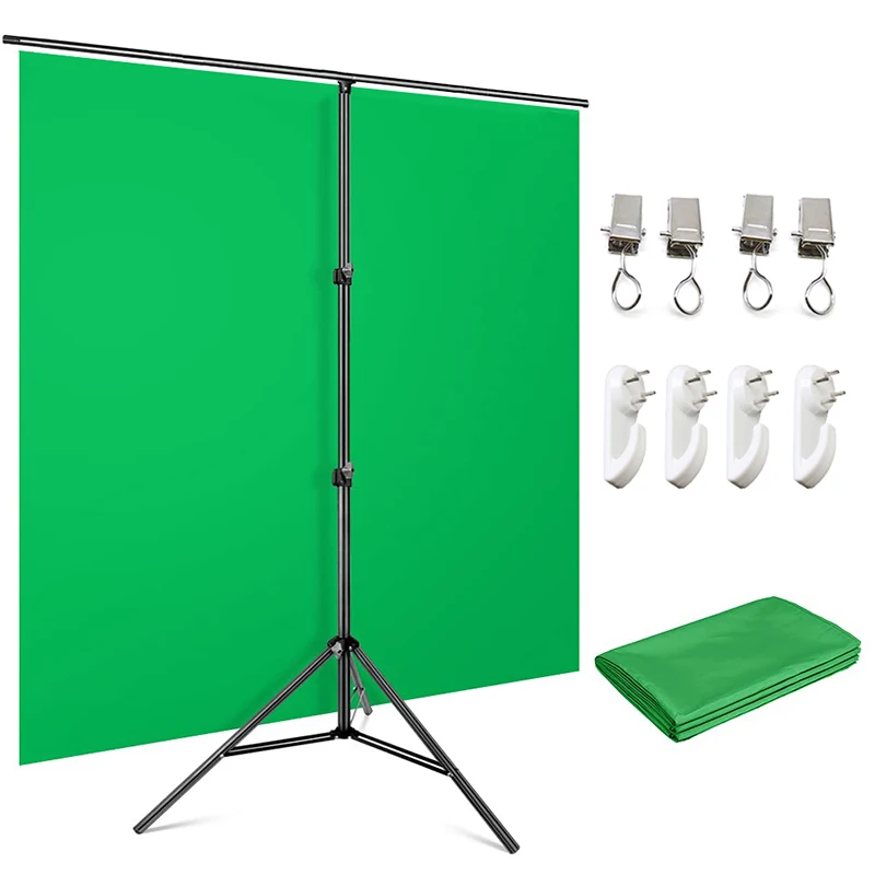 Muslin Background 3x2m Photography Backdrop Green Screen With Stands ...