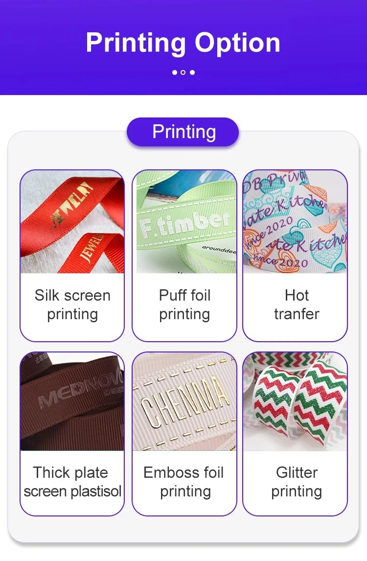 Custom Gold Foil 3d Embossed Printed Gift Polyester Satin Ribbon With ...