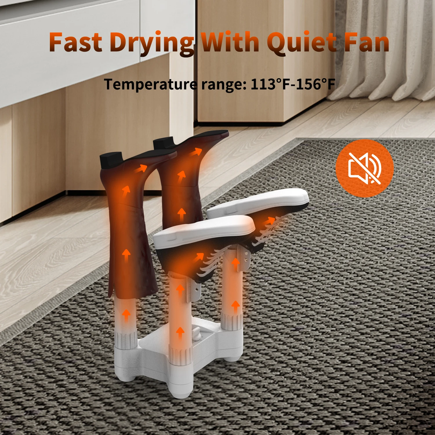 Heater Folding Dryer Adjustable Rack Electric Boot Shoe Dryer