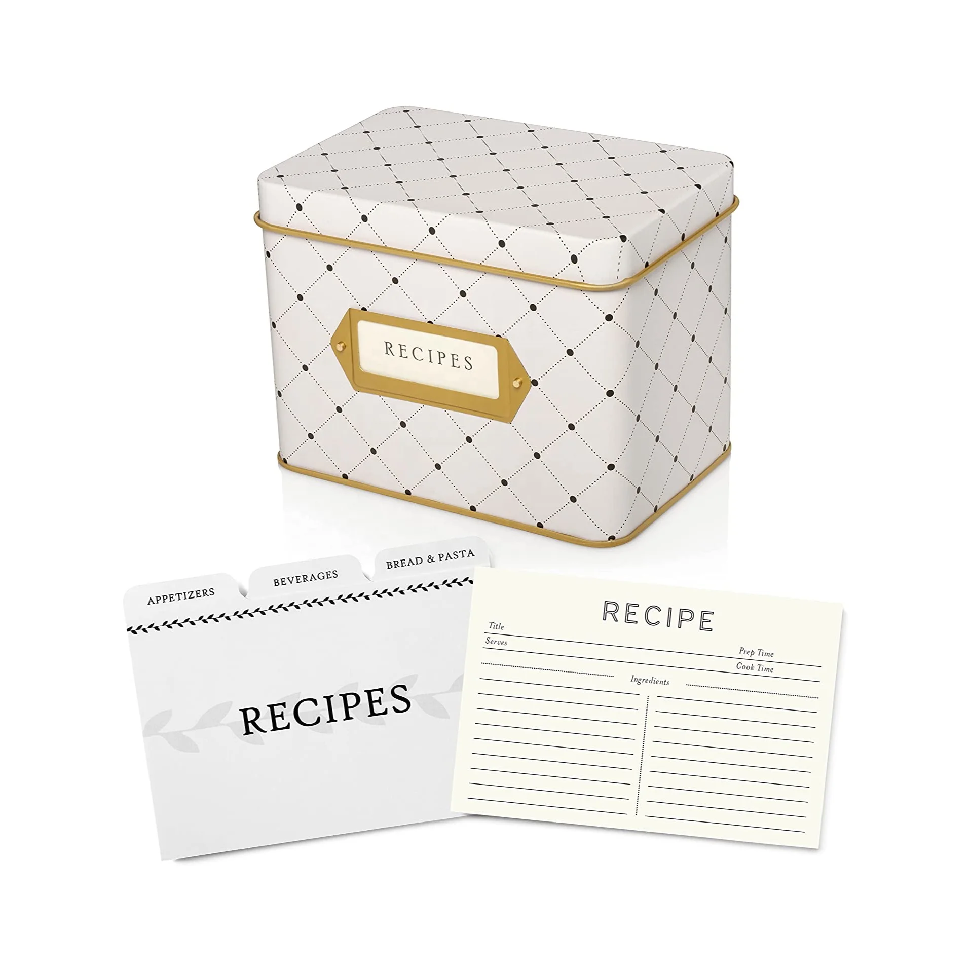 Custom Print Design Recipe Flash Cards With Flip Top Metal Tin Box ...