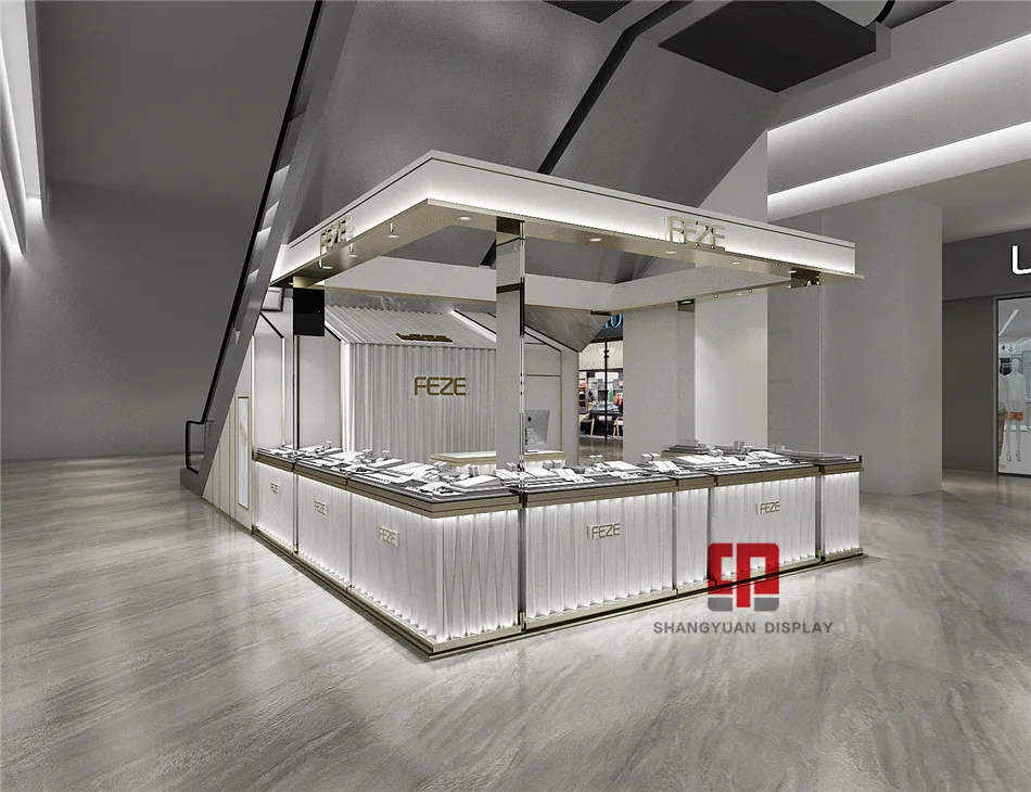 Customized Jewelry Kiosk - Luxury Modern Display Counter