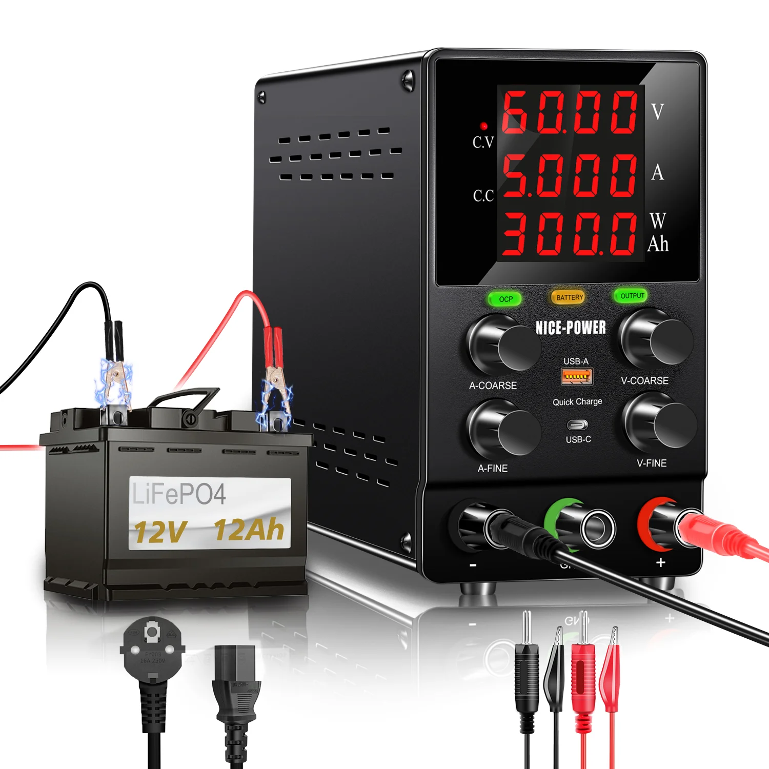 Charging Lithium/lead-acid Power Supply 12v 24v 36v 48v 300w 60v5a Ocp ...