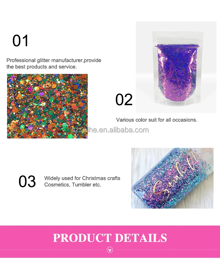 Bulk Wholesale Eco-friendly Matte Hollow Flower 4mm Chunky Glitter ...