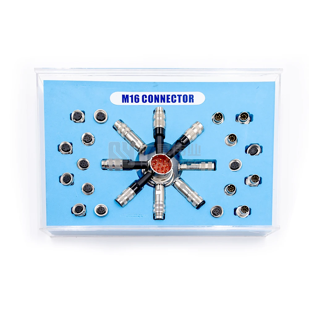 Circular Waterproof M16 2pin Connector Metal Shield Molding Field ...